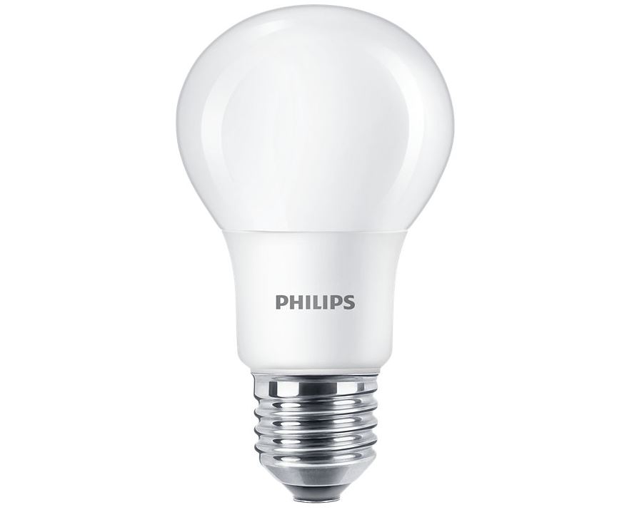 LED 60w A60 E27 Warm White Frosted Non Dim 2pk Philips LED