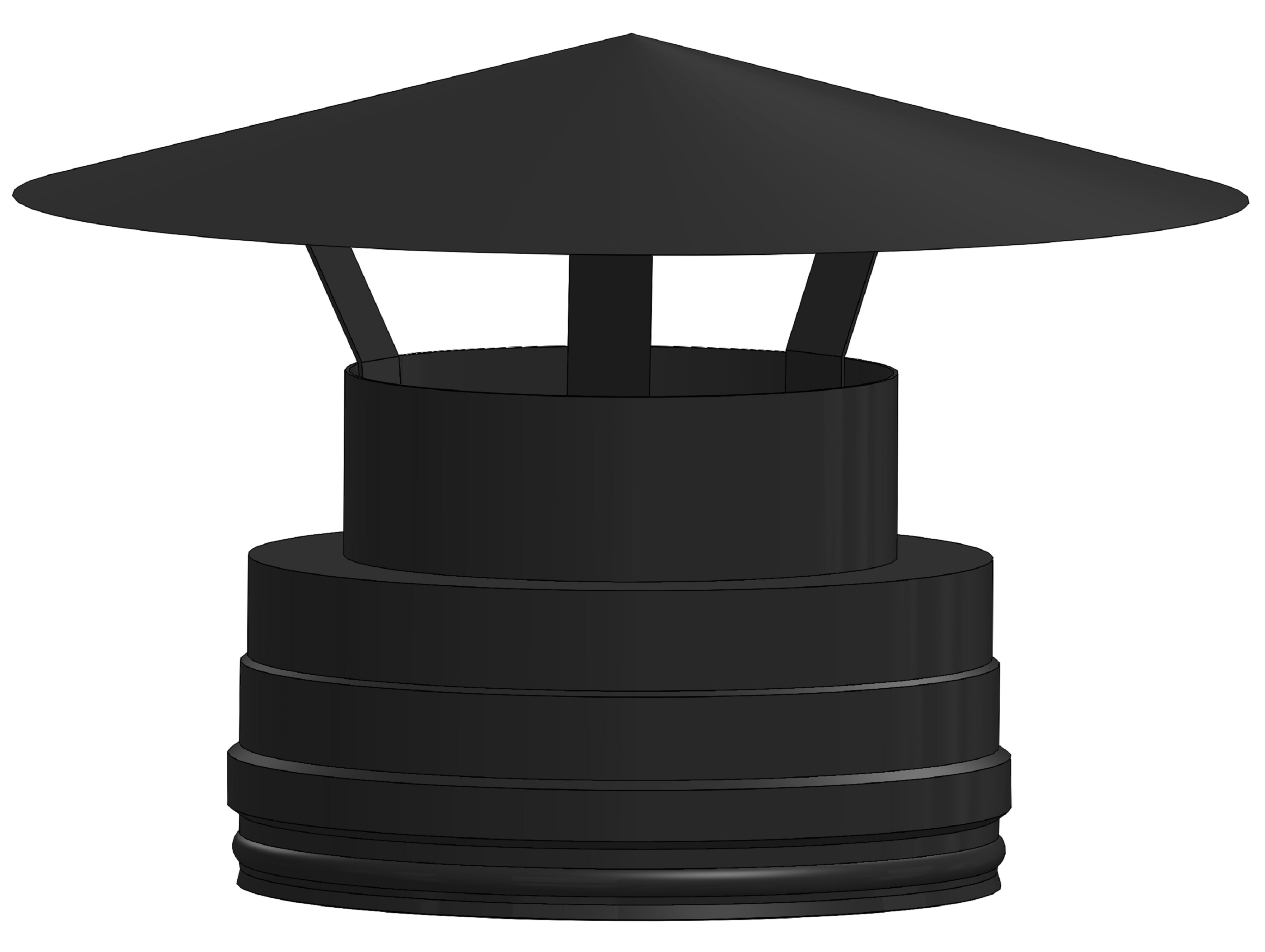 System 2 8" Cowl T/Wall Black