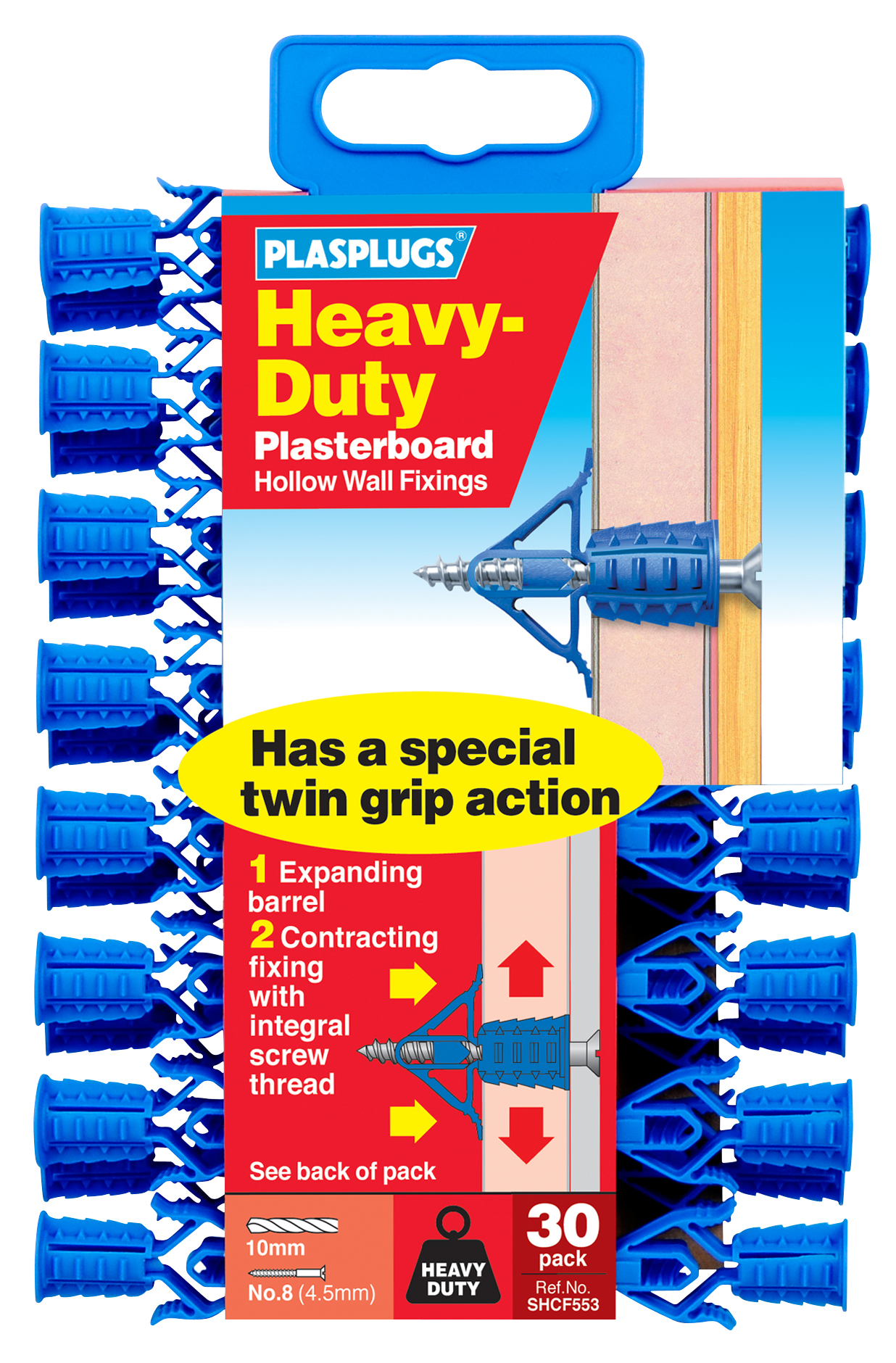 Plasplugs Heavy Plasterboard Fixings Clip 30/pack