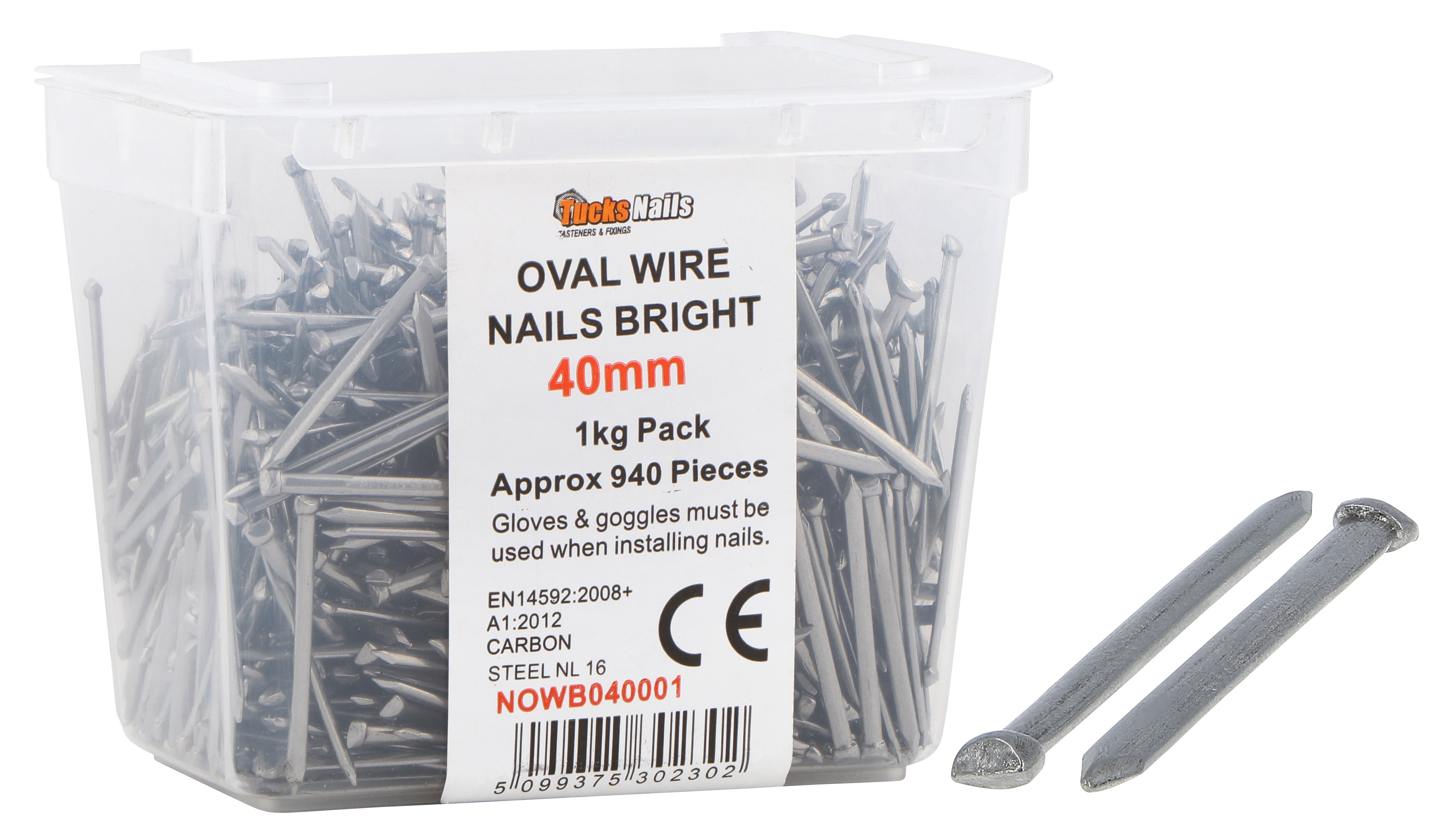 Oval Wire Nails Bright 50mm x 1kg Tub