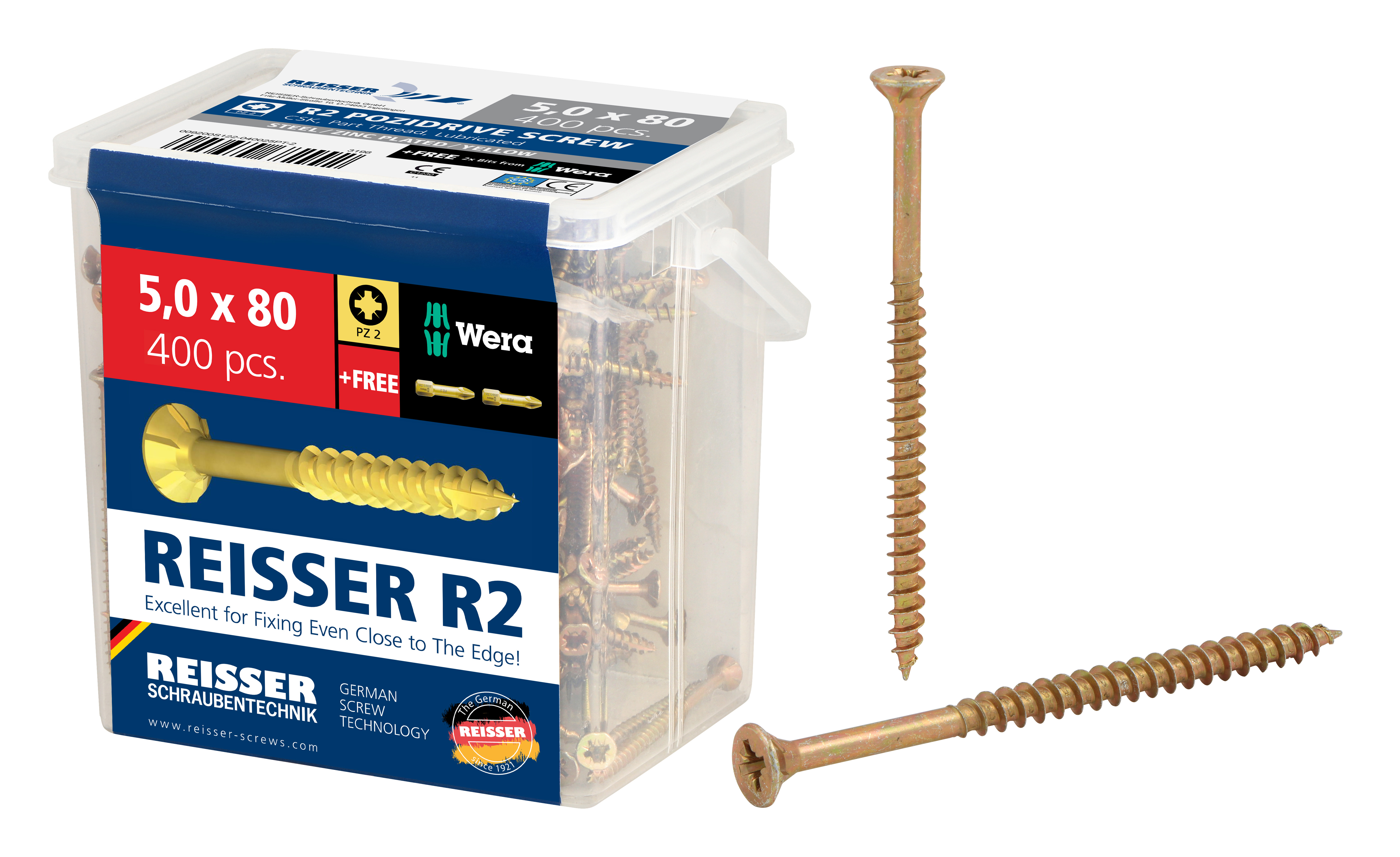 Reisser R2 comes with 3 x Wera Pz3 Bit 6 x 50mm 450/Tub