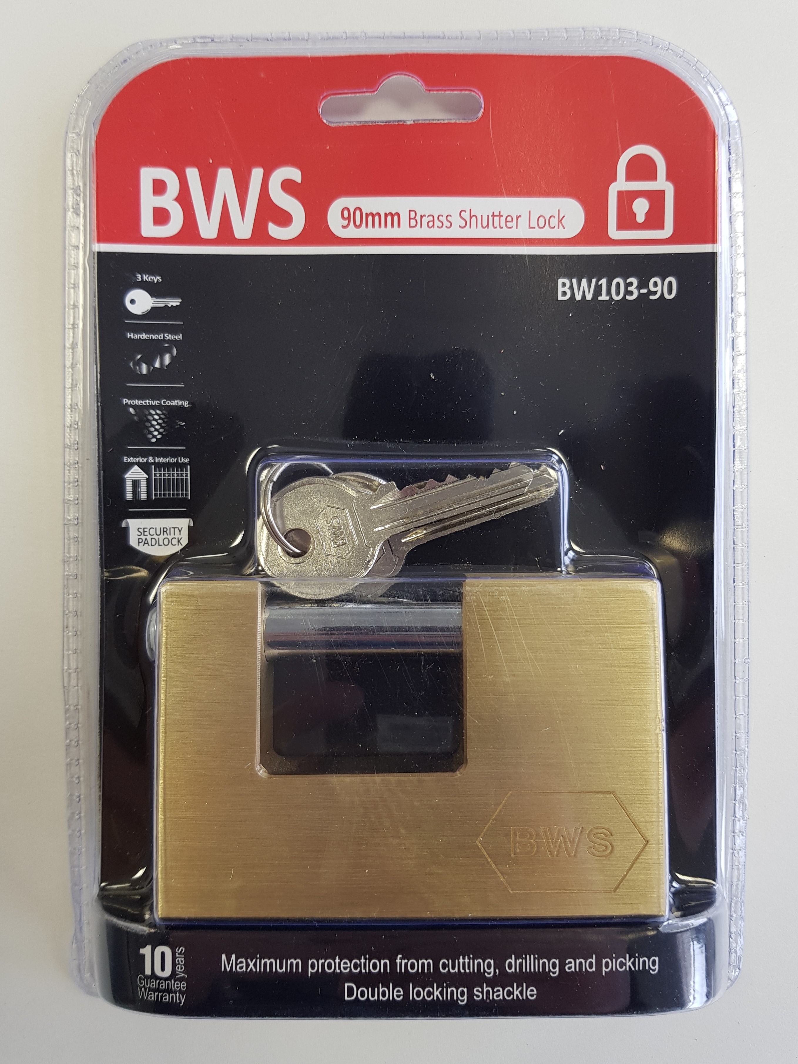 Corbin 90mm Brass Shutter Lock