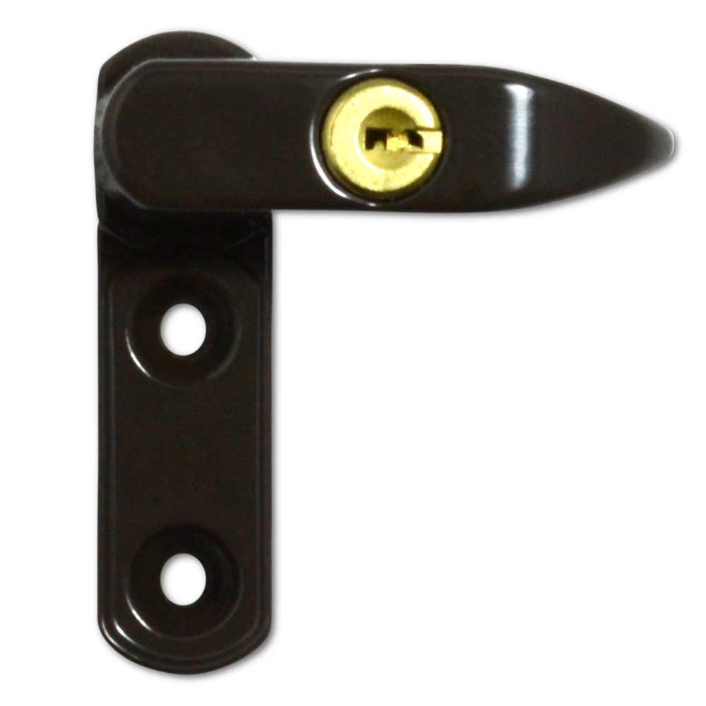 Era Lockable PVC Window Lock Brown Visi