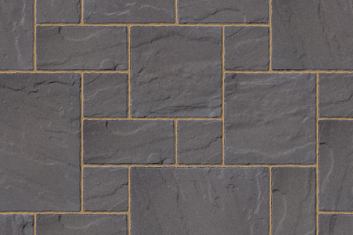 Belvedere 60mm Charcoal Paving Flags 4 Size Mix (9.6m2 per Pack)