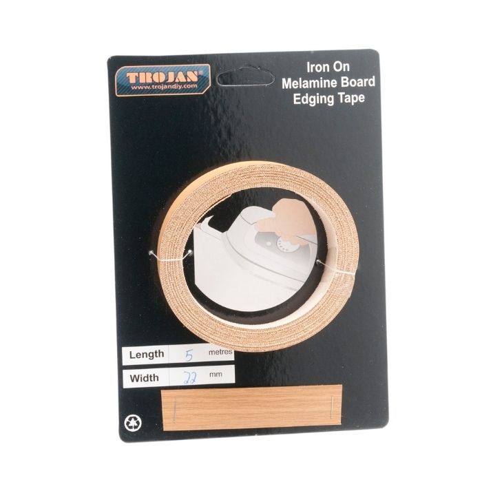 Iron On Melamine Edging Tape 22mm x 5m Oak