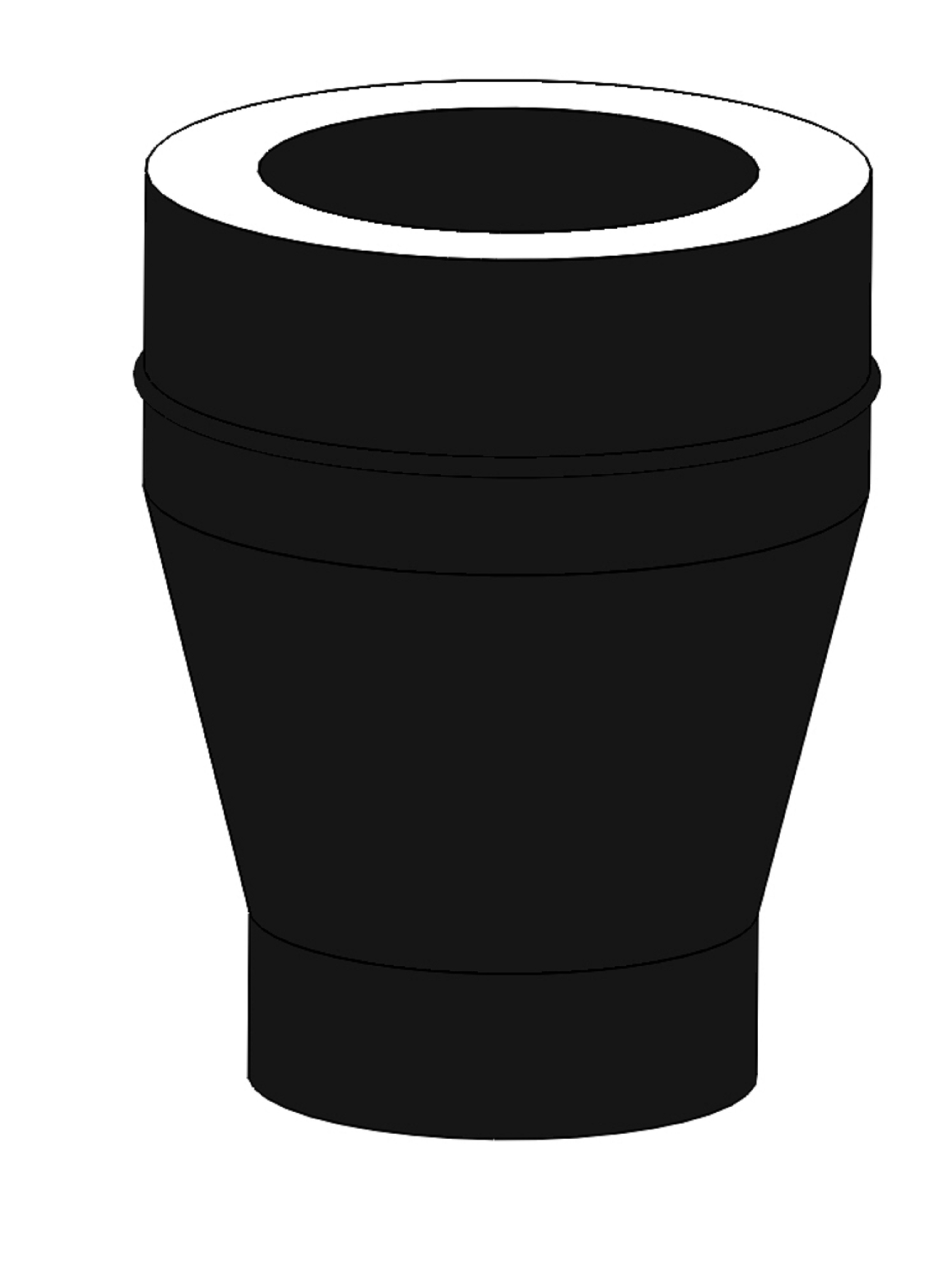 System 2 T/Wall Black Ins 150mm Tapered Adaptor