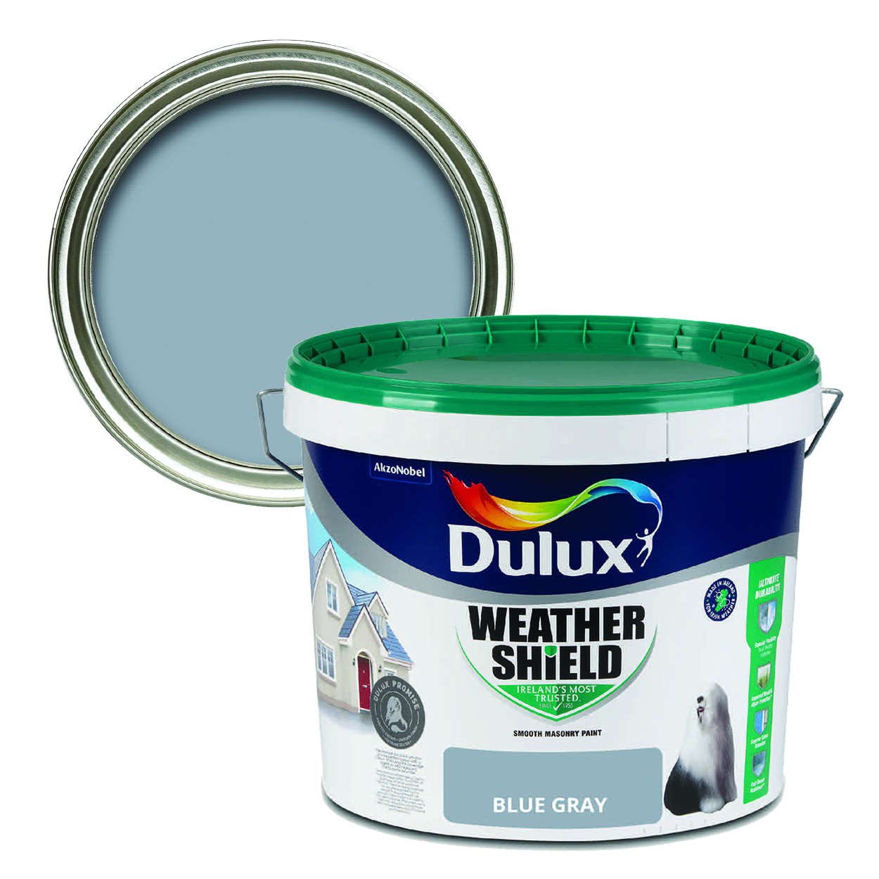 Dulux Weathershield Smooth Masonry Paint - Blue Grey 10L