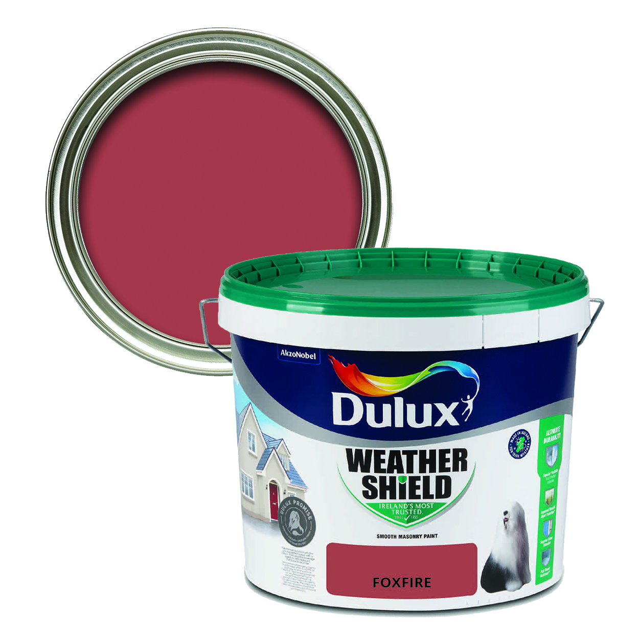 Dulux Weathershield Smooth Masonry Paint - Foxfire 10l