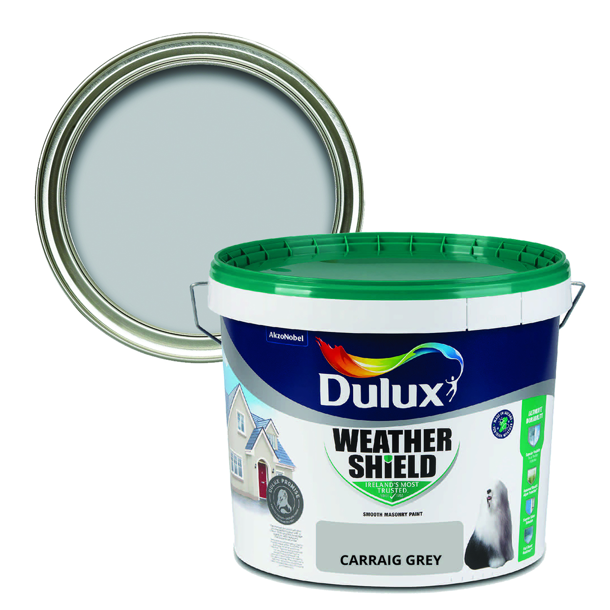 Dulux Weathershield Smooth Masonry Paint - Carraig Grey 10L