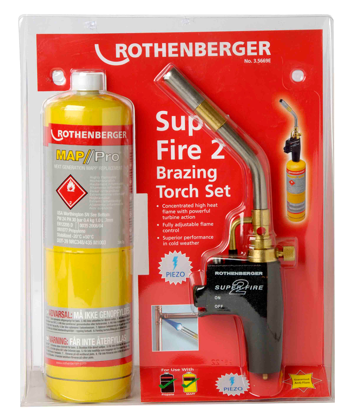 Rothenberger Superfire Torch comes with Mapp Gas