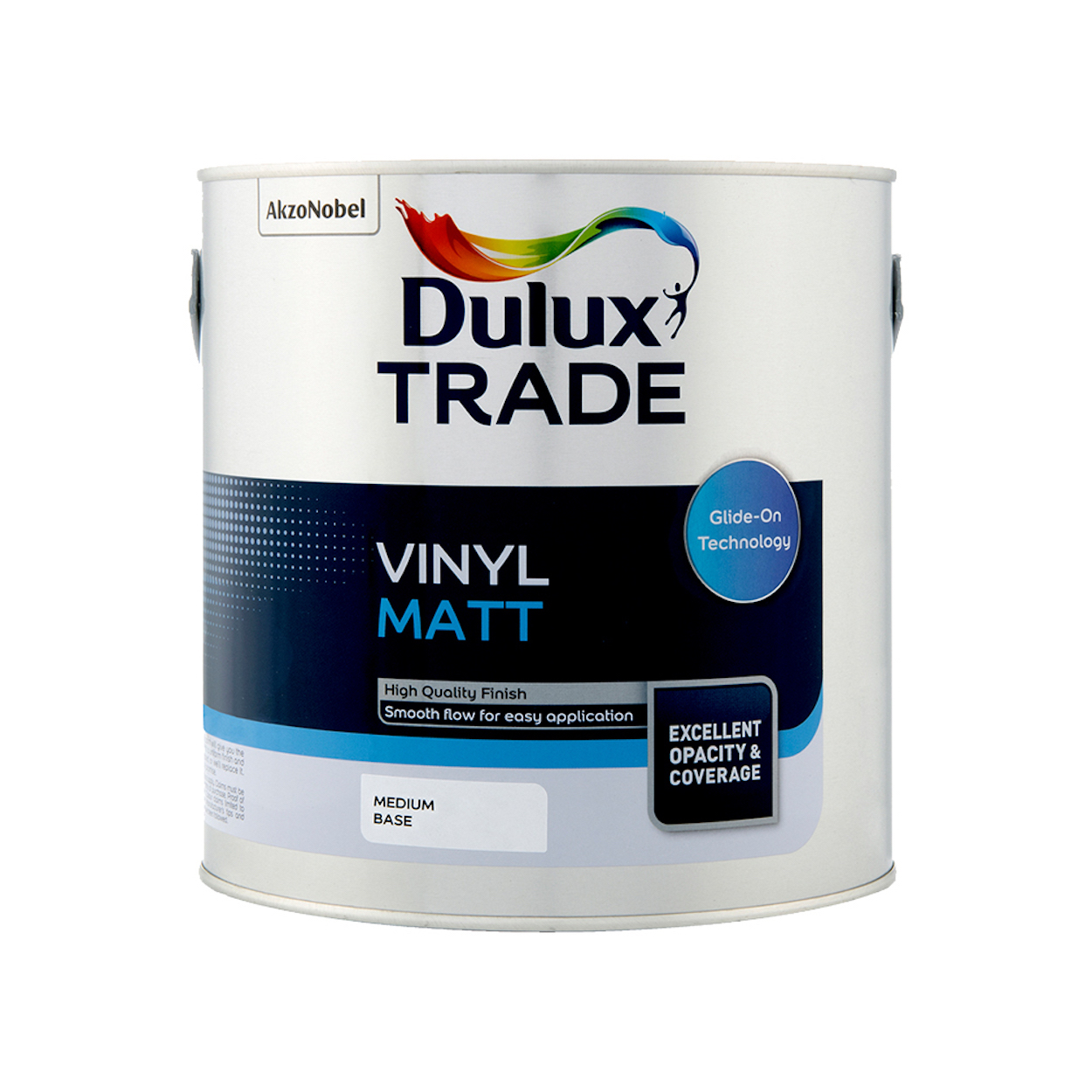 Dulux Trade Vinyl Matt Medium Base 2.5lt 99.9% Voc