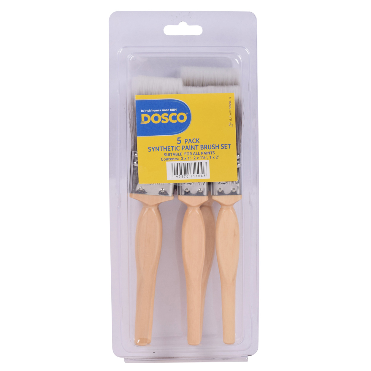 Dosco 5 Piece Synthetic Paint Brush Set