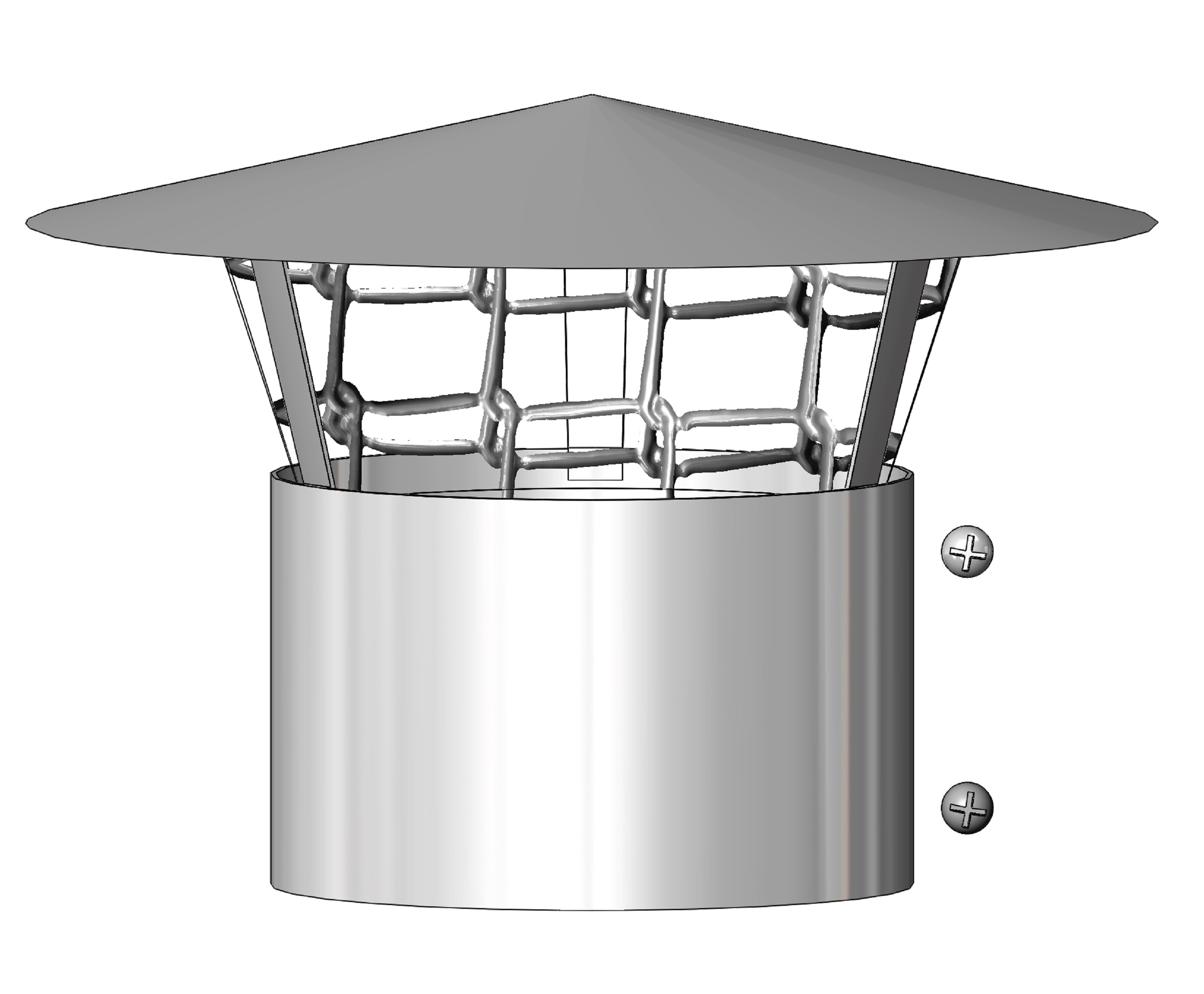 System 35 6" T/Wall Flexi Flue S/F Cowl & Guard