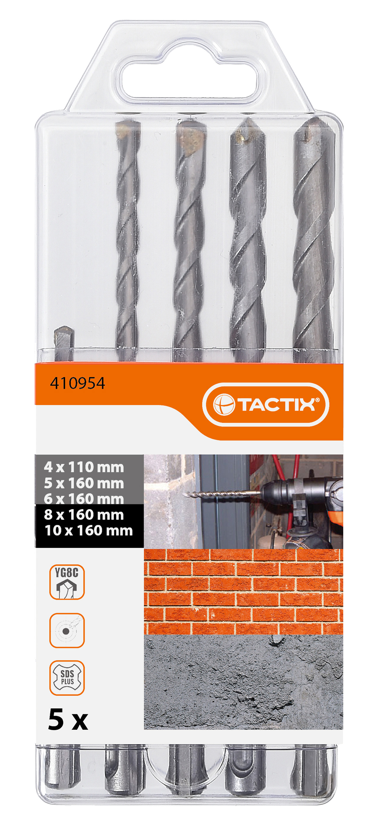 Tactix 5 Piece SDS + Plus Hammer Drill Bit Set