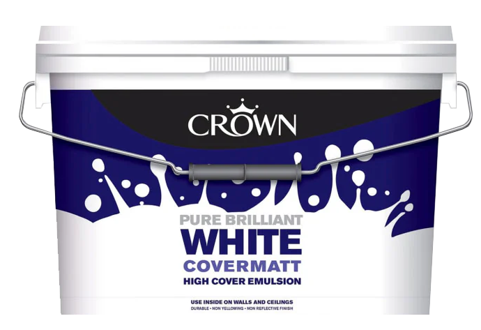 Crown Covermatt Emulsion Brilliant White Paint - 10L
