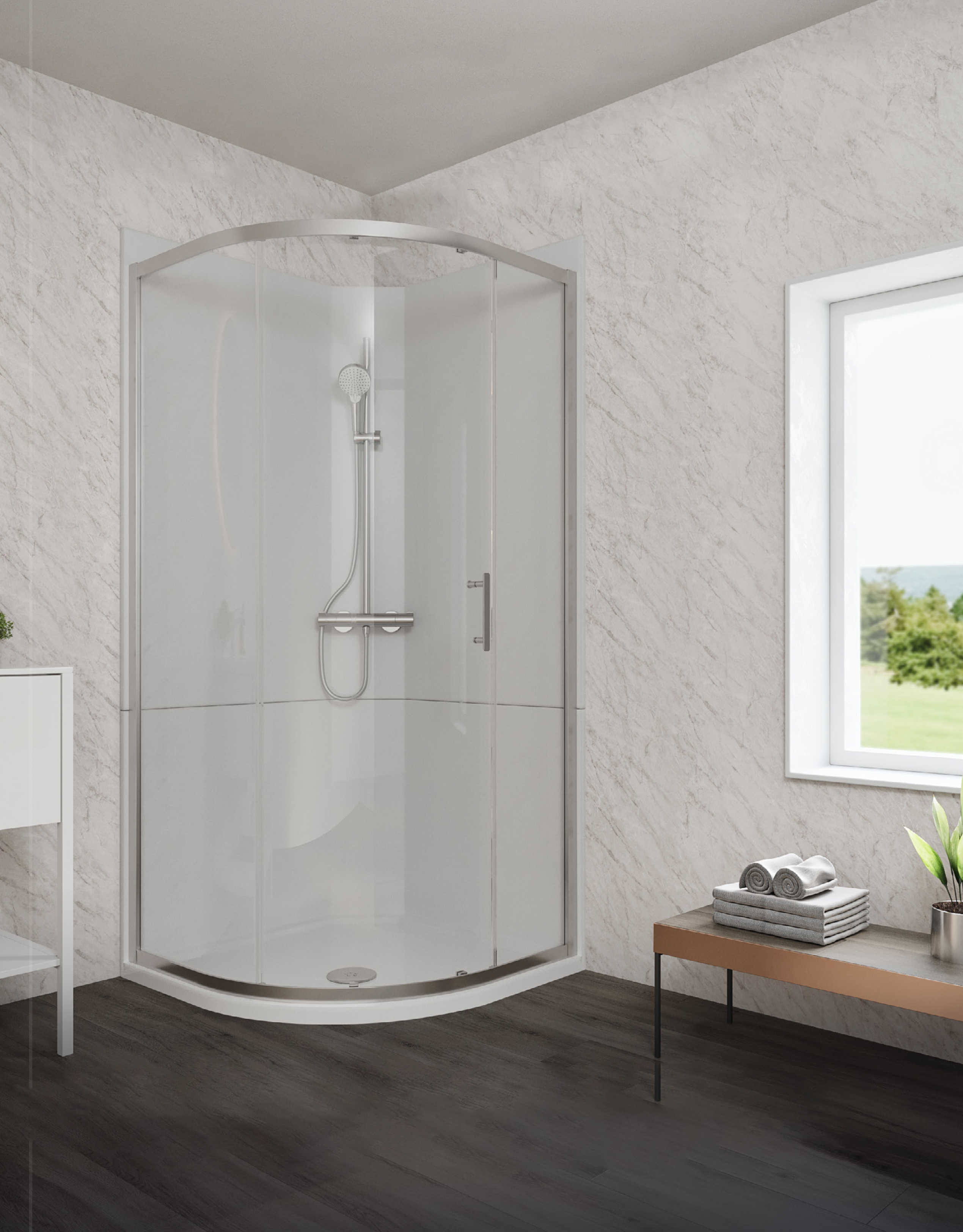 Neptune Quadrant Shower Tray - White 800mm x 800mm