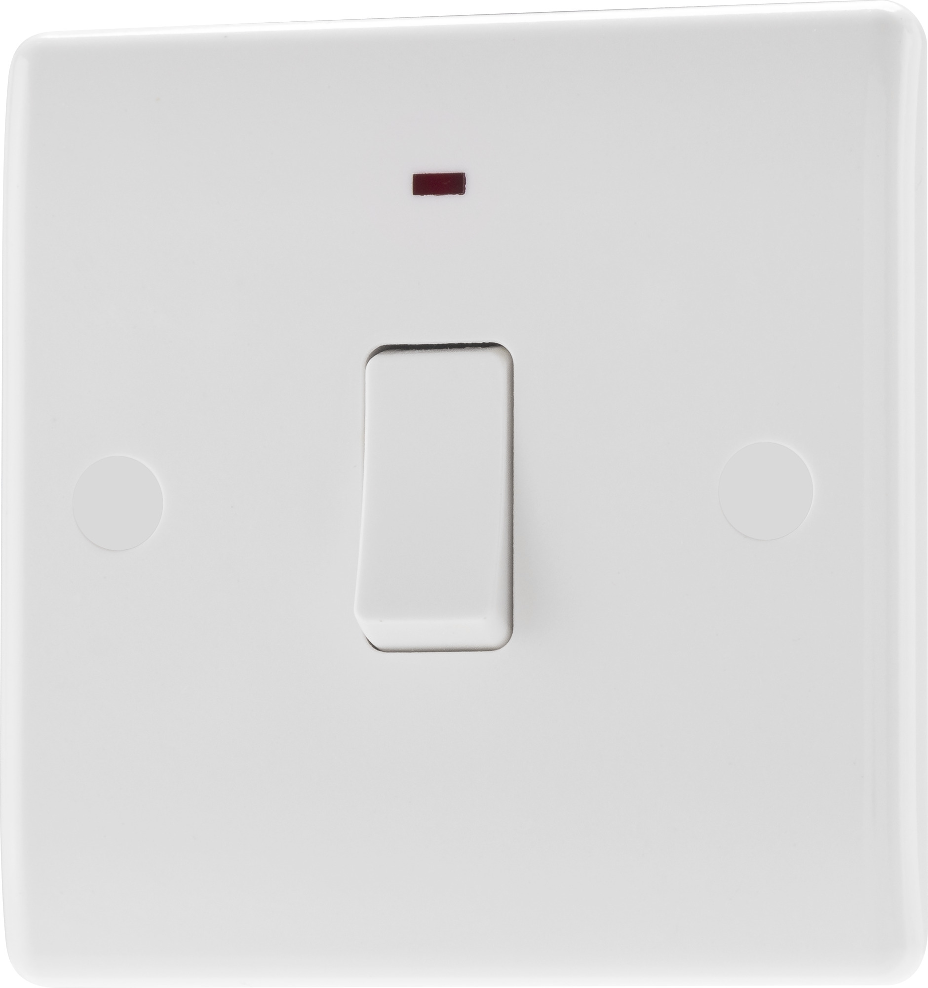 White Moulded Single Switch With Power Indicator Nexus 20a