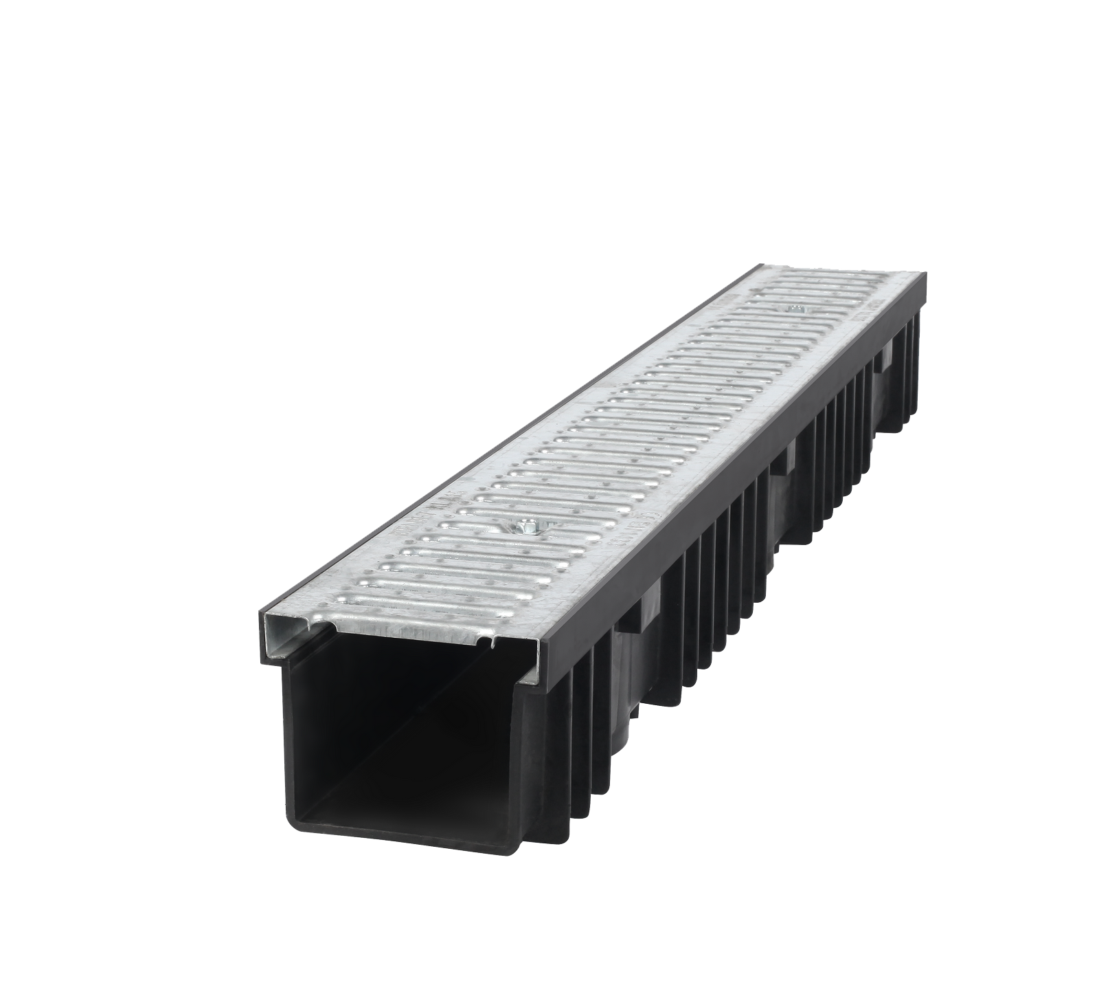 Polypropylene Channel & Galv Grating 105mm x 1m Class A15