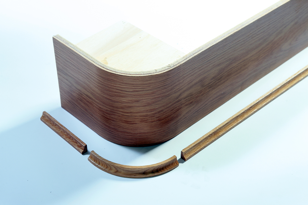 Clbr1000w W/Oak Cladding Bullnose Riser Only 1000mm x 300mm x 240mm