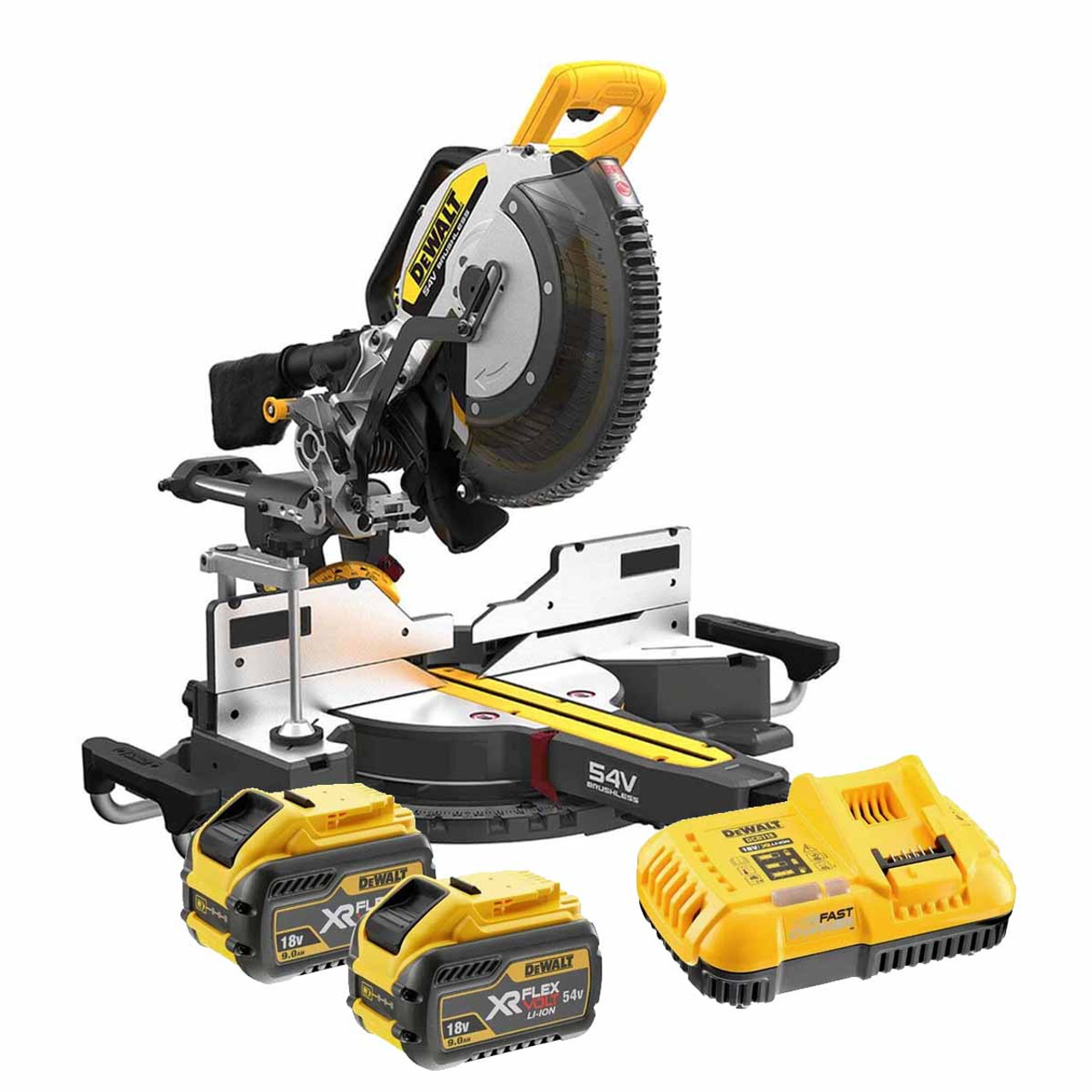 54v Xr Flexvolt 305mm Slide Mitre Saw 2 x 9.0ah Dewalt