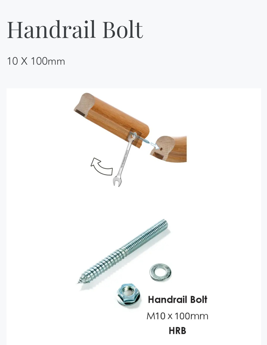 75mm x 10mm Handrail Bolt (Hrb) 75 x 10mm