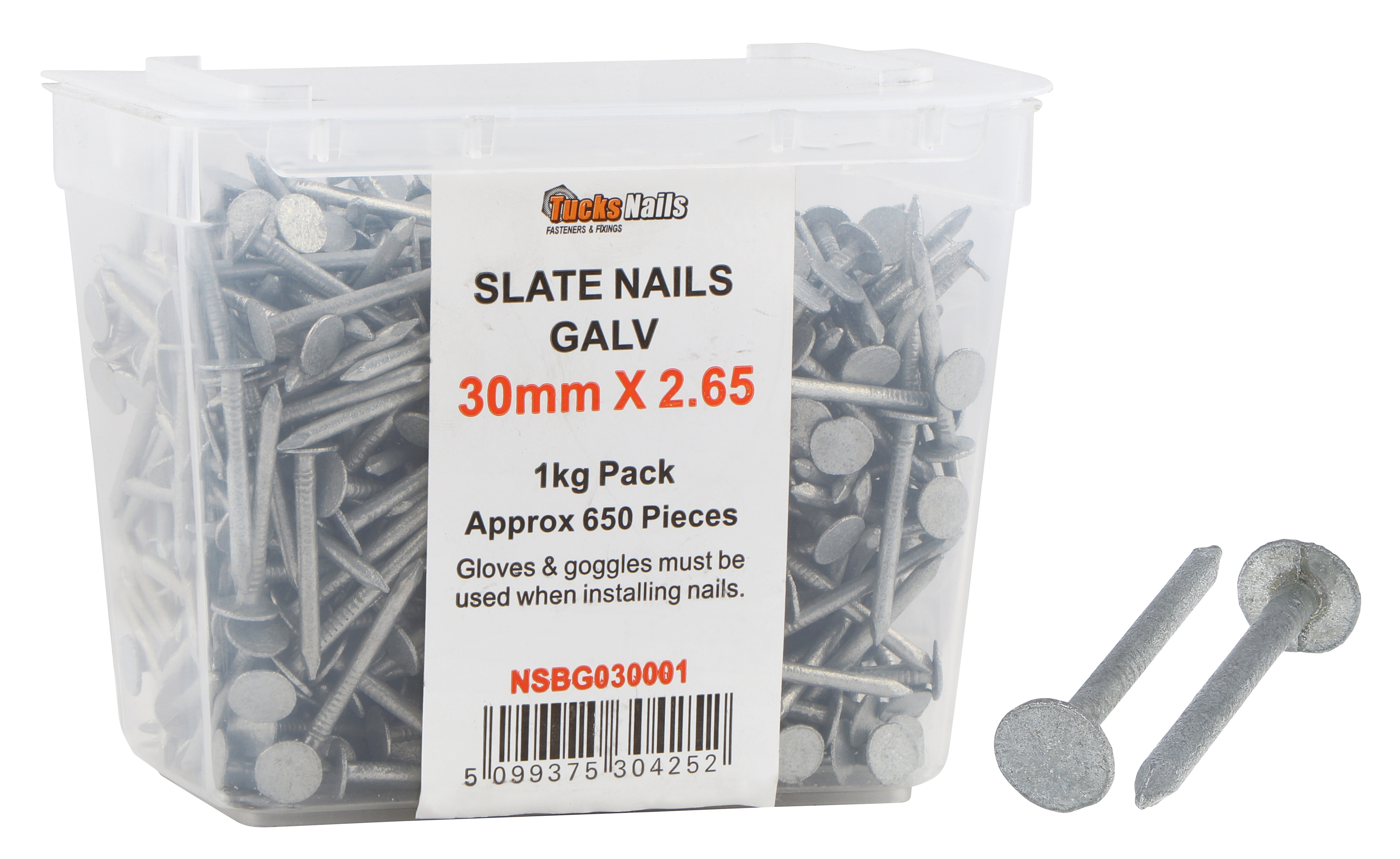 Slab Nails Psvtd30mm x 2.65 x 1kg Tub