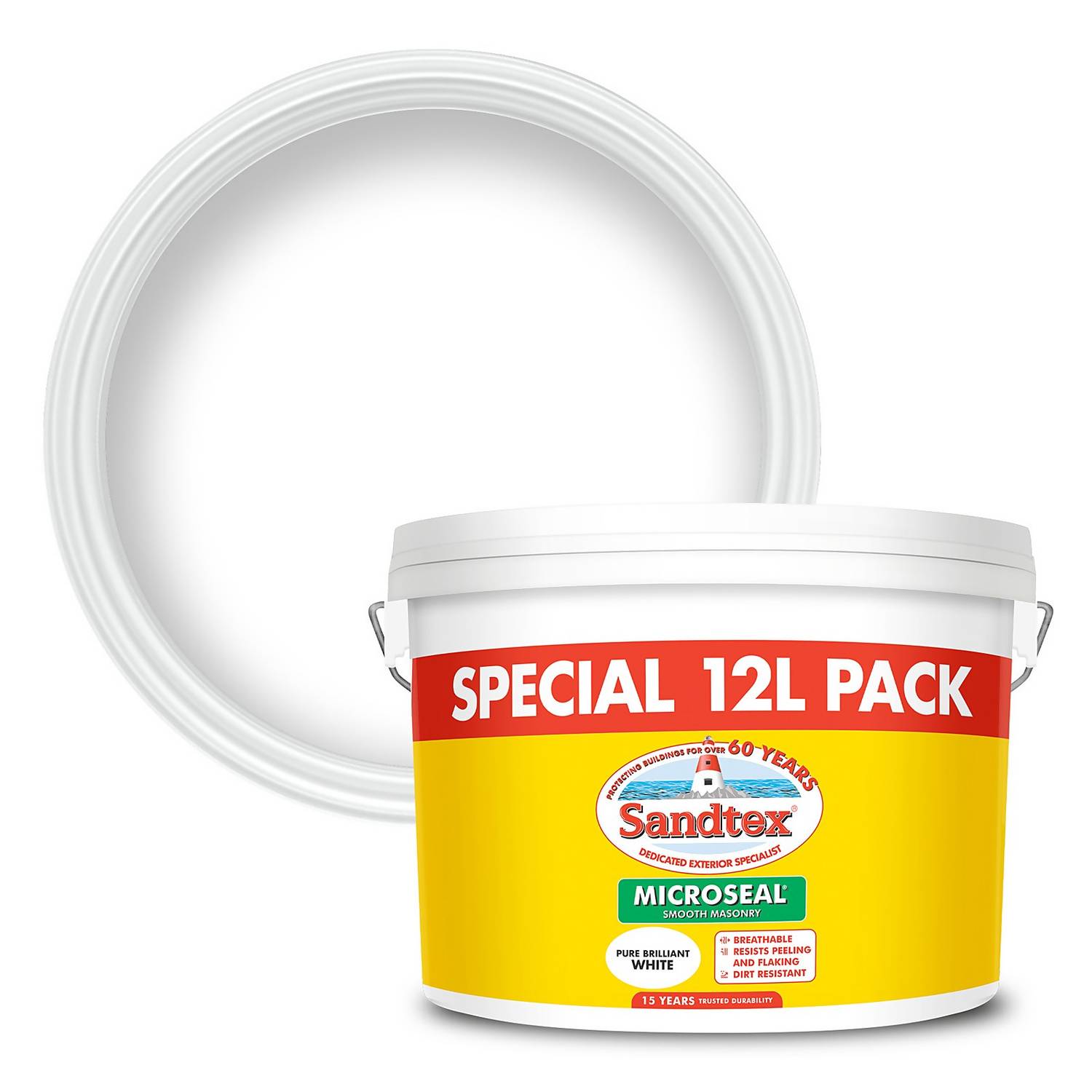 Sandtex Ultra Smooth Masonry Paint Brilliant White - 12L
