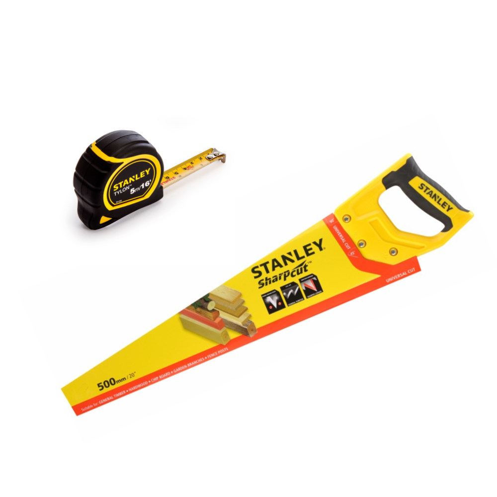 Stanley22in Sharp Cut Saw With 5m Tape