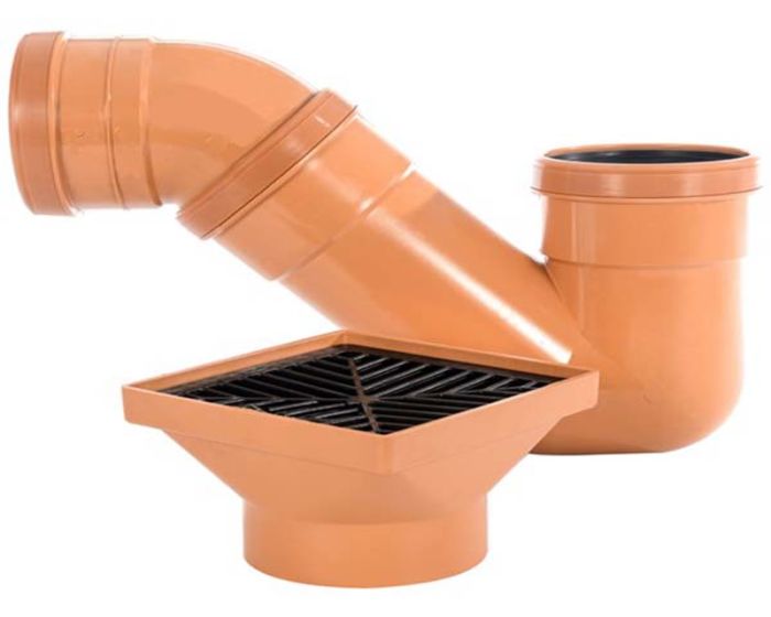 Sewer 110mm Adjustable Gully Trap comes with Bend Hopper & Grid