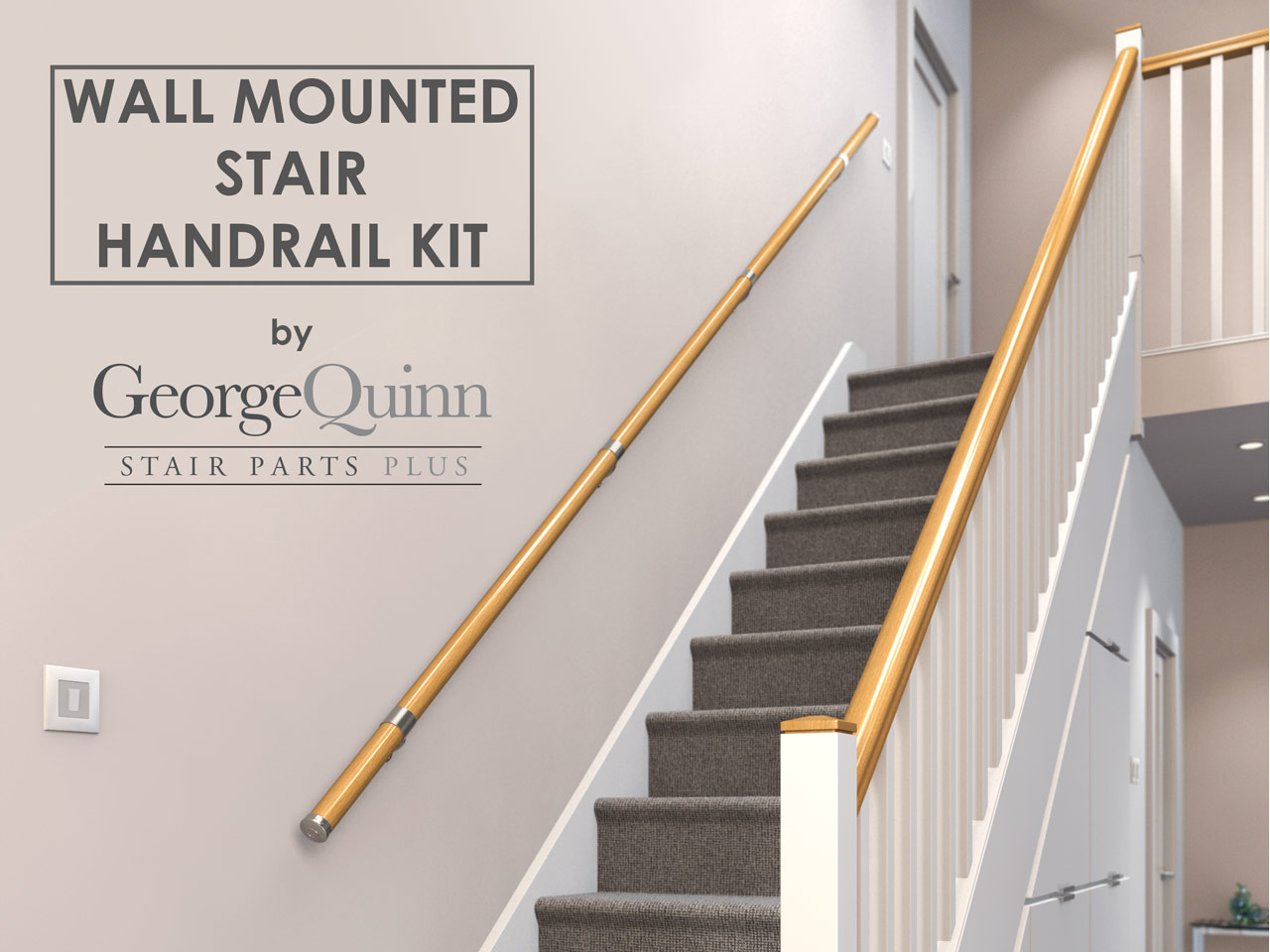 White Oak Wall Mounted Kit 3 x 1200 x 54 x 52mm & Brushed Nickel ...
