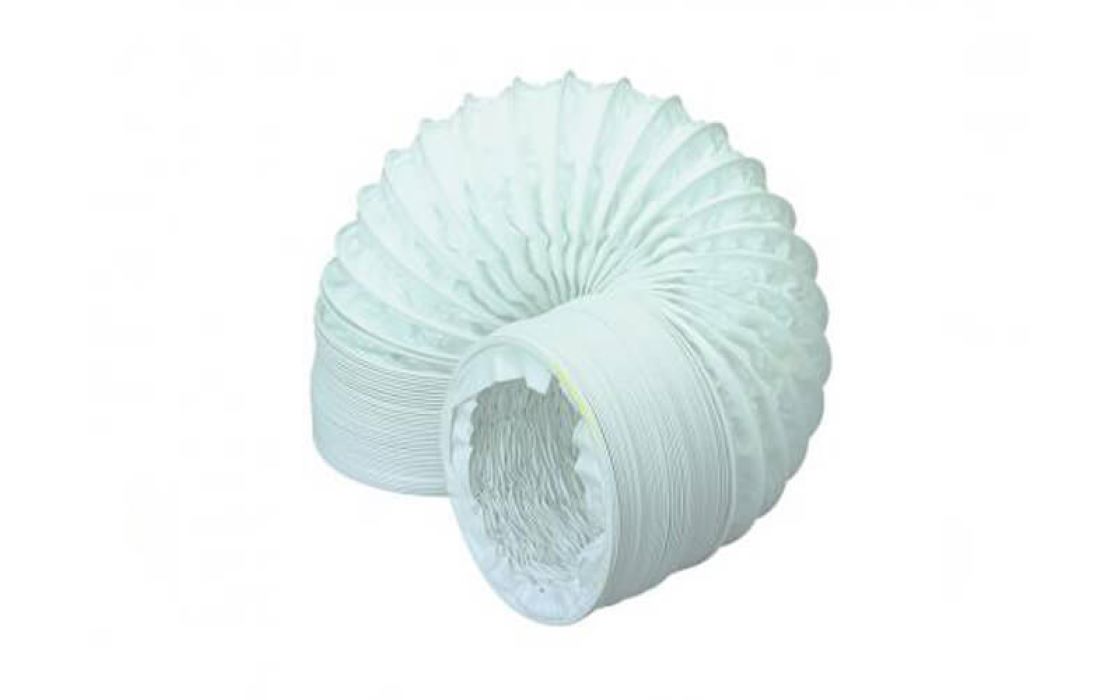 Icon Wall Vent Ducting Flexibl 100mm x 1m PVC White Icv/102/1