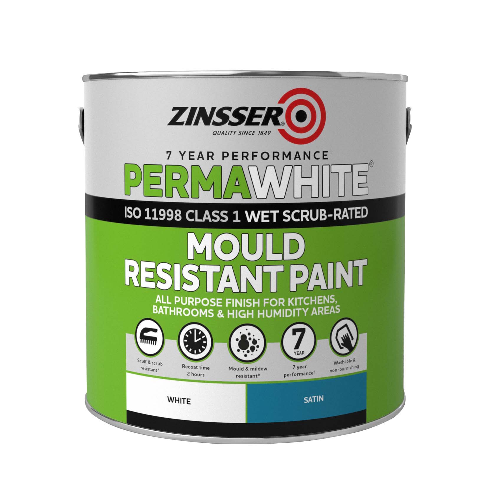 Zinsser Perma White Interior Satin 2.5lt