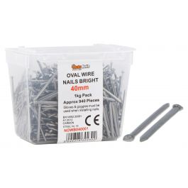 Oval Wire Nails Bright 50mm x 1kg Tub