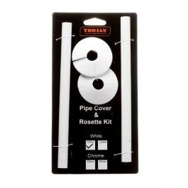 Radiator Pipe Rosette & Covers 15mm White 2/pack