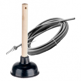 Easi Plumb Sink Plunger + Drain Wire Set