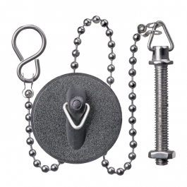 Plumb Centre PVC Basin Plug & Chain Set - Black