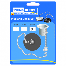 Plumb Centre PVC Sink Plug & Chain Set - Black